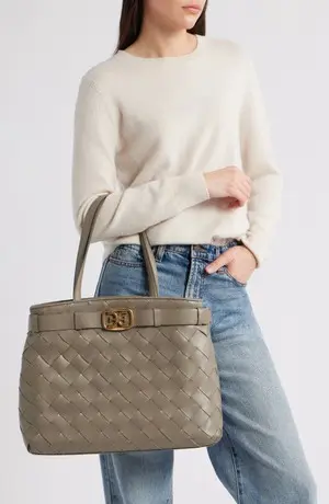 Sam Edelman Cleo Woven Leather Tote - Taupe