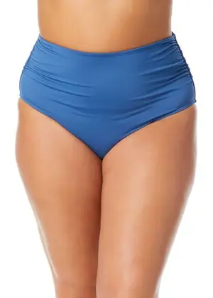 Shirred High Waisted Swim Bottoms
