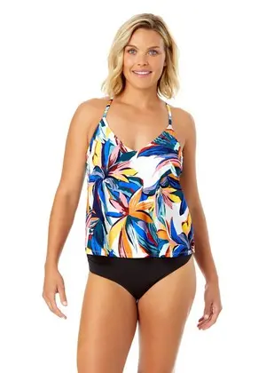 ANNE COLE Tankini Swim Top - Riviera Floral