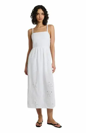 Onia Air Linen Blend Maxi Dress - White