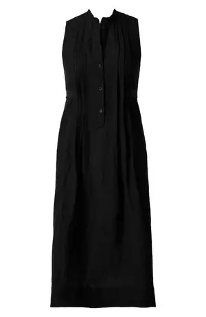 Miraclesuit Pleated Sleeveless Midi Dress - Black