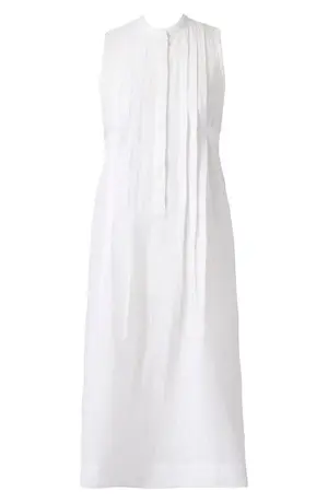 Miraclesuit Pleated Sleeveless Midi Dress - White