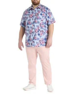 OAK HILL BY DXL Big & Tall Floral Sport Shirt