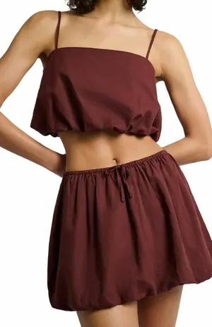 Onia Air Linen Bubble Crop Top