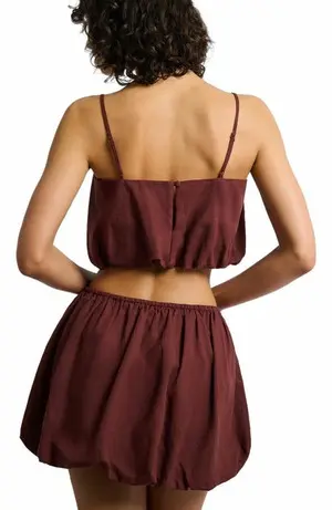Onia Air Linen Bubble Crop Top