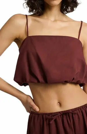Onia Air Linen Bubble Crop Top
