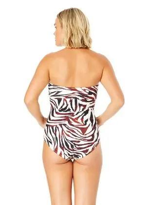 ANNE COLE Ring Front Bandeau One-piece Swimsuit