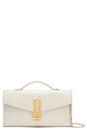 DEMELLIER Vancouver Leather Clutch Chalk