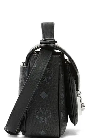 Mcm Tracy Crossbody In Visetos Leather Mix - Black