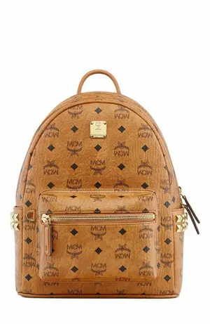 Mcm Stark Side Studs Backpack - Cognac