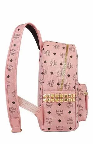 Mcm Stark Side Studs Backpack - Pink