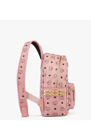 Mcm Small Stark Side Studs Backpack - Pink