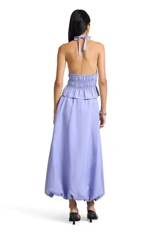 Onia Air Linen Bubble Maxi Skirt - Periwinkle