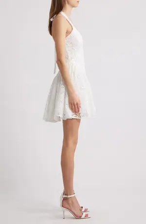 DELFI COLLECTIVE Hera Eyelet Halter Mini Dress