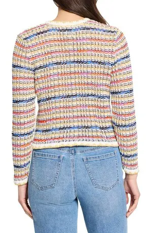 NIC+ZOE Coastal Knit Striped Cardigan
