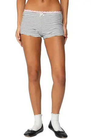 EDIKTED Sofi Rib Stripe Shorts