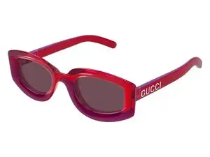 Gucci Rectangle Full Rim Sunglasses - Red Violet (gg1719s/004/51)