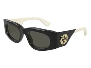 Gucci Rectangle Full Rim Sunglasses - Black Grey (gg1664s/001/51)