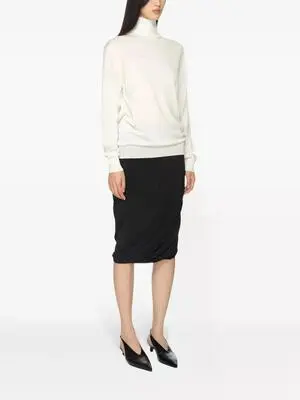 JIL SANDER Draped Midi Skirt - Black