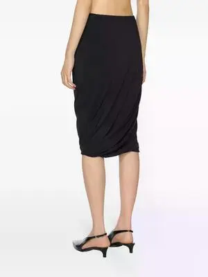 JIL SANDER Draped Midi Skirt - Black