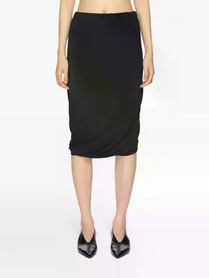 JIL SANDER Draped Midi Skirt - Black