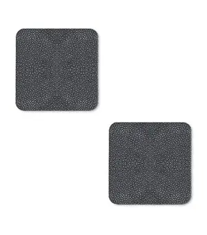 HESTIA Set Of 2 Prestige Square Coasters - Grey