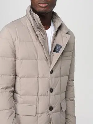 FAY Quilted Jacket With Stand Collar - Beige