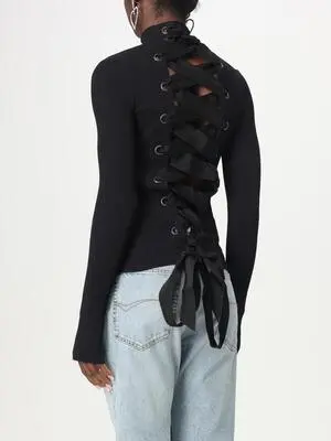 Balenciaga Ribbed Turtleneck Sweater With Back Tie Detail