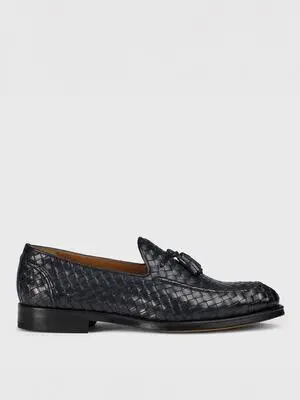 DOUCAL'S Doucal's Woven Calfskin Leather Loafers With Tassels Blue
