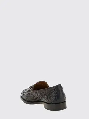 DOUCAL'S Woven Calfskin Leather Loafers With Tassels - Brown