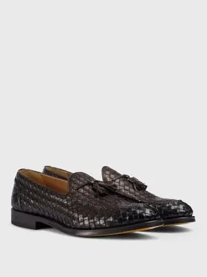 DOUCAL'S Woven Calfskin Leather Loafers - Dark