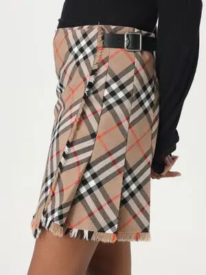 Burberry Checkered Mini Skirt - Nude