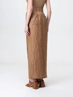 Max Mara Crinkled Maxi Skirt - Brown