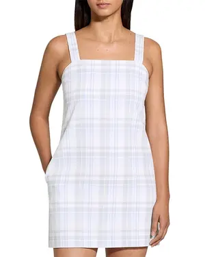 Theory Check Square Neck Mini Dress - Olympic Multi