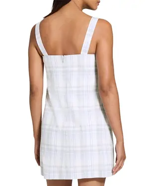 Theory Check Square Neck Mini Dress