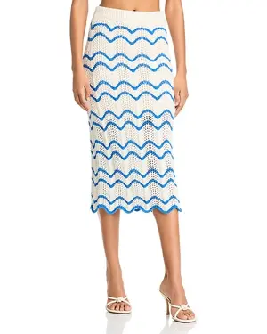 Aqua Zigzag Crochet Skirt