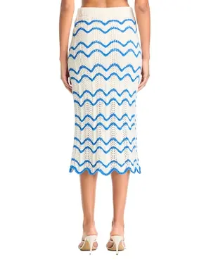 Aqua Zigzag Crochet Skirt