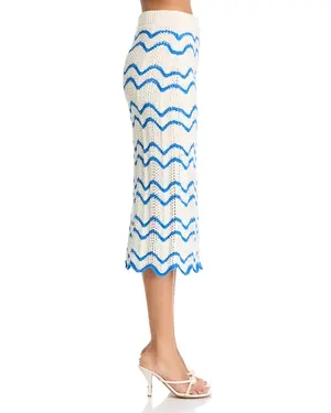 Aqua Zigzag Crochet Skirt