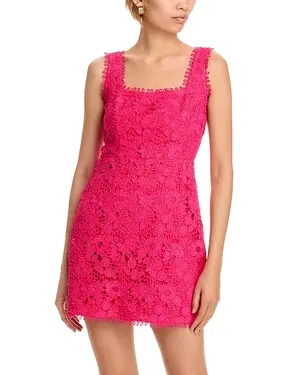 Aqua Floral Lace Dress