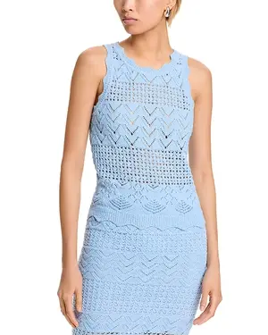 Aqua Crocheted Tank Top - Sky Blue