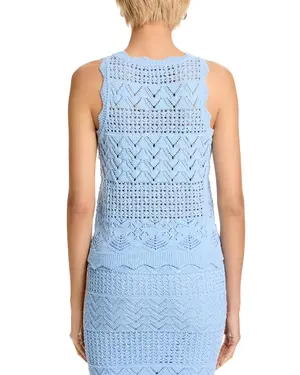 Aqua Crocheted Tank Top - Sky Blue