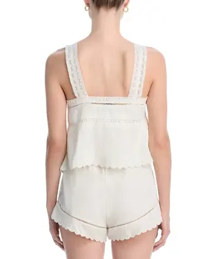 Aqua Cloud Gauze Tank Shortie Set - Cream