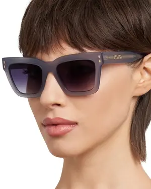 Isabel Marant Rectangle Sunglasses, 53mm Violet/brown