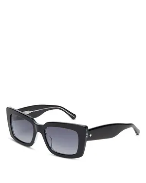 Kate Spade New York Cailin Rectangle Sunglasses, 52mm - Black/blue