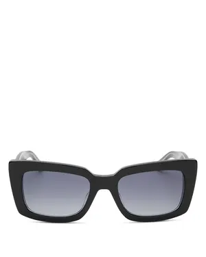 Kate Spade New York Cailin Rectangle Sunglasses, 52mm - Black/blue