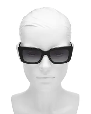 Kate Spade New York Cailin Rectangle Sunglasses, 52mm - Black/blue