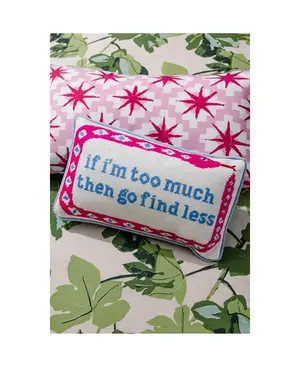 FURBISH Go Find Less Needlepoint Decorative Pillow