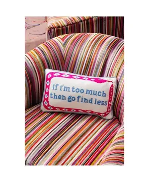 FURBISH Go Find Less Needlepoint Decorative Pillow