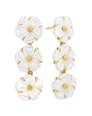 CAPUCINE DE WULF Mermaid Garden Petite Linear Earrings - White