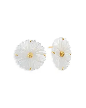 CAPUCINE DE WULF Mermaid Garden Blossom Stud Earrings - White